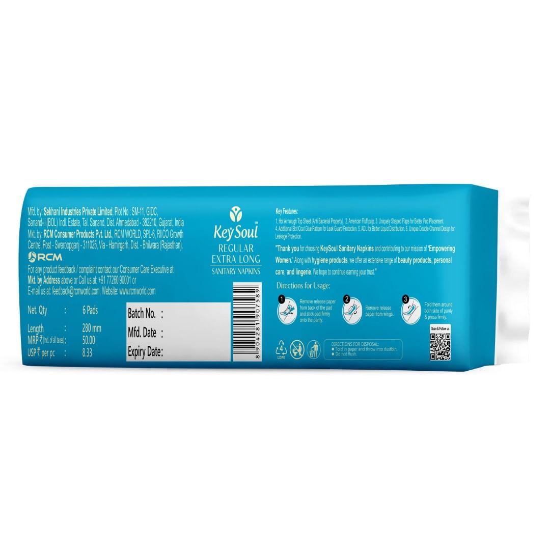 Key-Soul-Regular-Extra-Long-Sanitary-Napkin - RCM